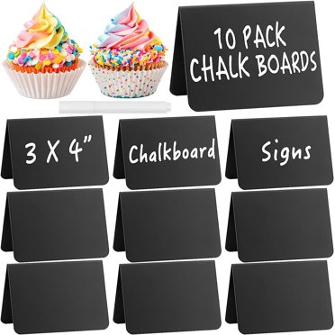 Isvgxsz Acrylic Mini Chalkboard Signs for Food,Black Mini Tabletop ...
