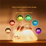 Cute Bunny LED Squishy Novelty Animal Night Lamp, Food Grade Silicone 3 ...