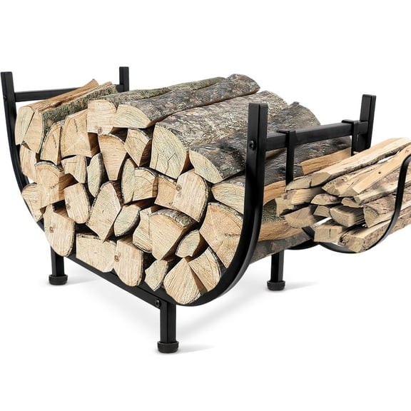 4 Pack Firewood Log Storage Rack Bracket - Indoor Outdoor Adjustable ...