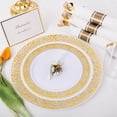50 Guest Gold Plastic Dinnerware Set with 350 Pieces Including Dinner ...