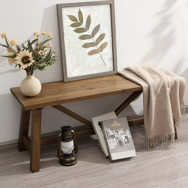 43" Farmhouse Solid Wood Console Tables, Rustic Hallway Table, Solid ...