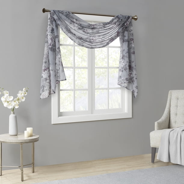 Home Essence Fleur Printed Floral Voile Sheer Scarf - Walmart.com