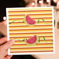 3drose, Watermelon on Green Ribbon Look, Red, Yellow, Orange Pattern, 6 ...