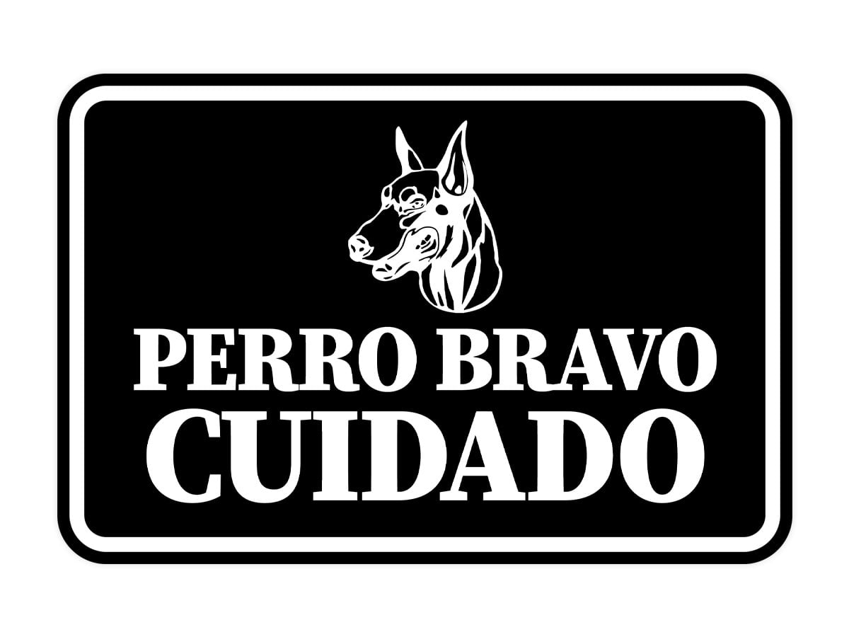 Signs ByLITA Classic Framed Perro Bravo Cuidado Graphic Spanish ...