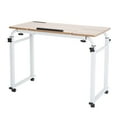 Zaqw Adjustable Overbed Table with Tilt Tray & Rollers, Mobile Laptop Cart, Study Workstation ...