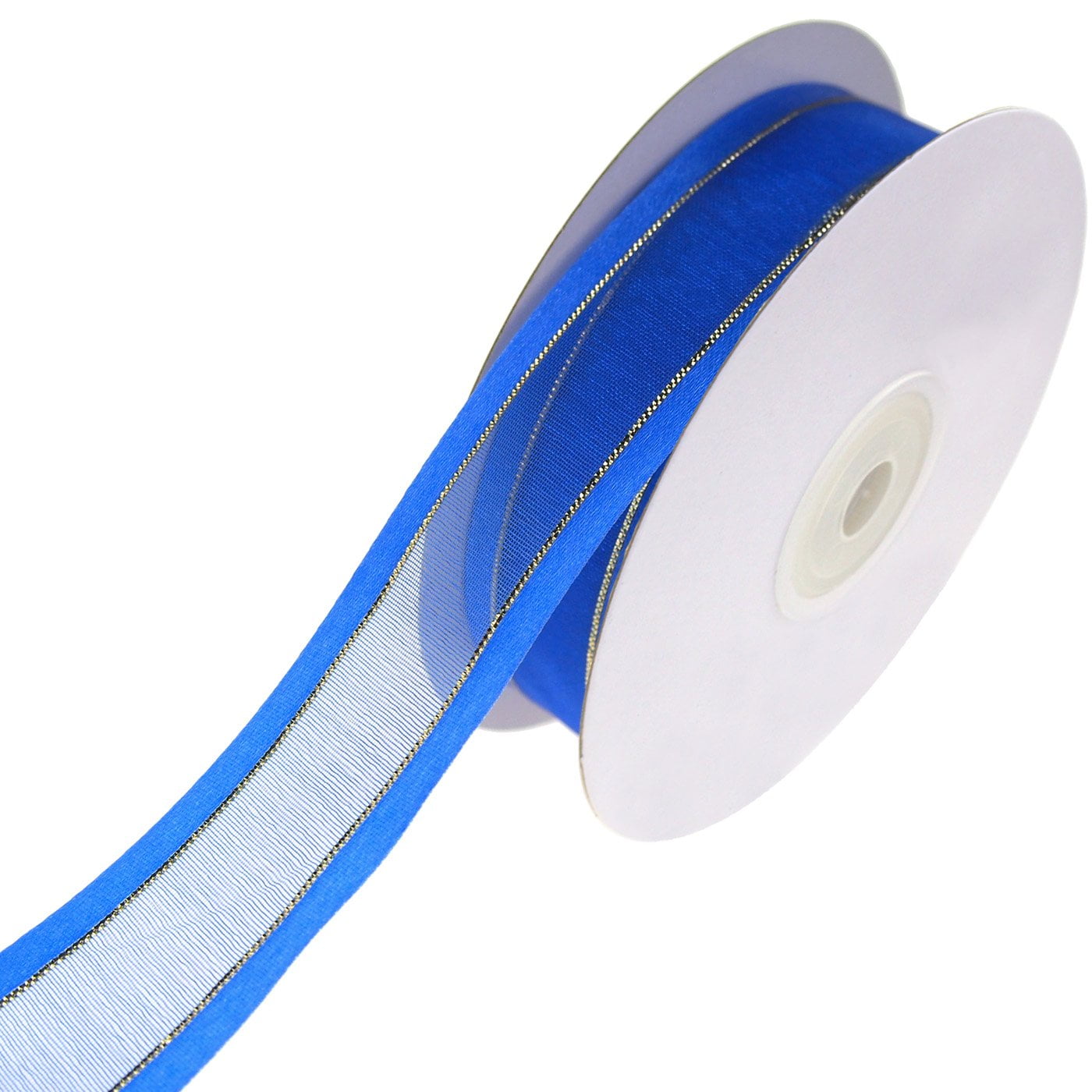 Gold-Lined Satin Edge Organza Ribbon, Royal Blue, 7/8-Inch, 25-Yard ...