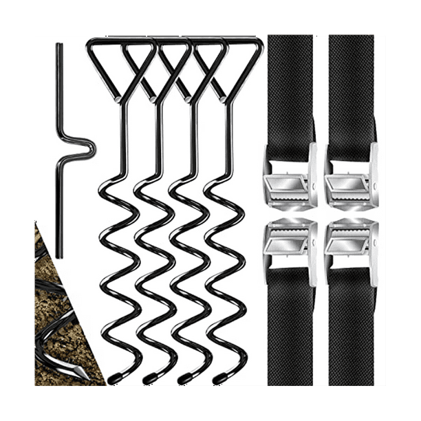 4 Ground Anchors,9-Piece Set,Attachment for Trampoline,of 1 cm Diameter ...