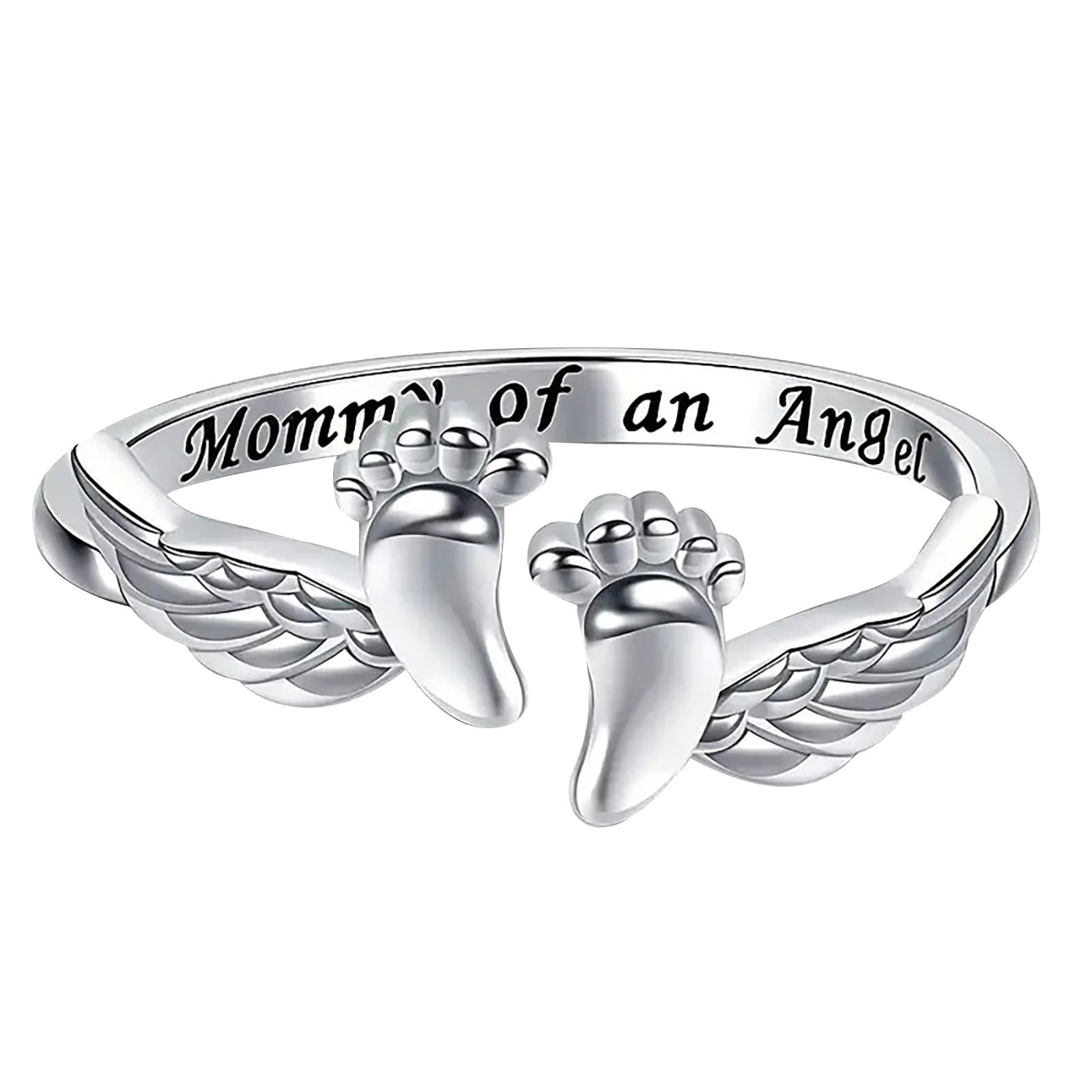 Click here for Decorland Rings Mommy Angel Baby Footprints Ring -... prices