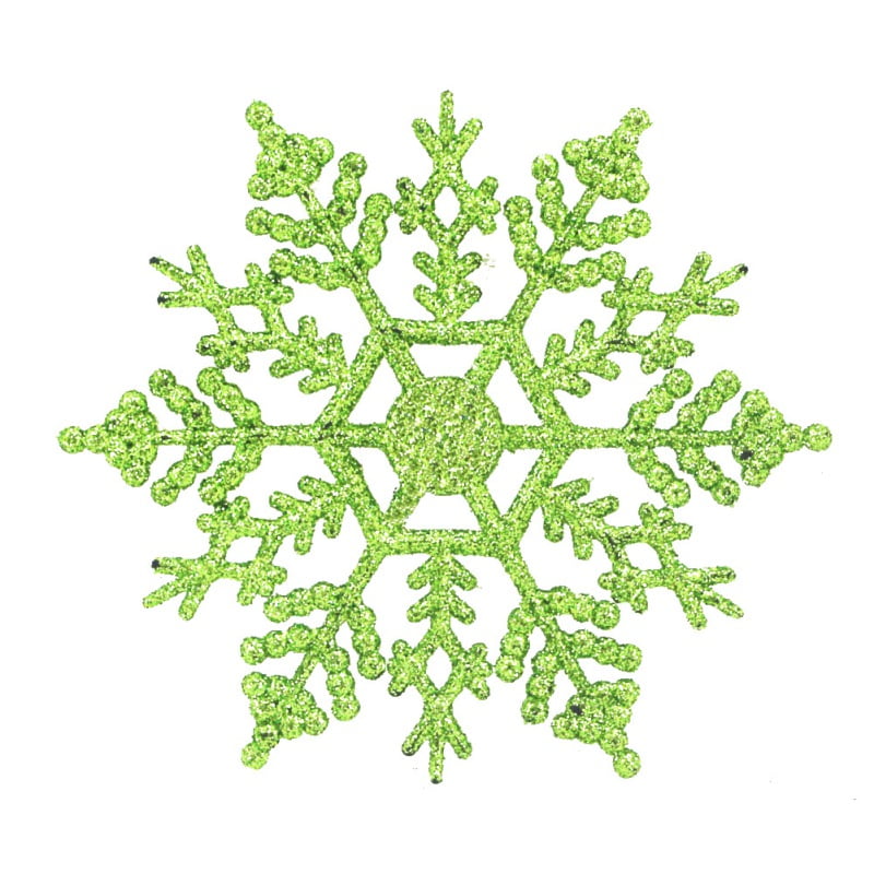 12Pcs/Set 4-Inch Sparkly Snowflake Christmas Ornaments Xmas Tree ...