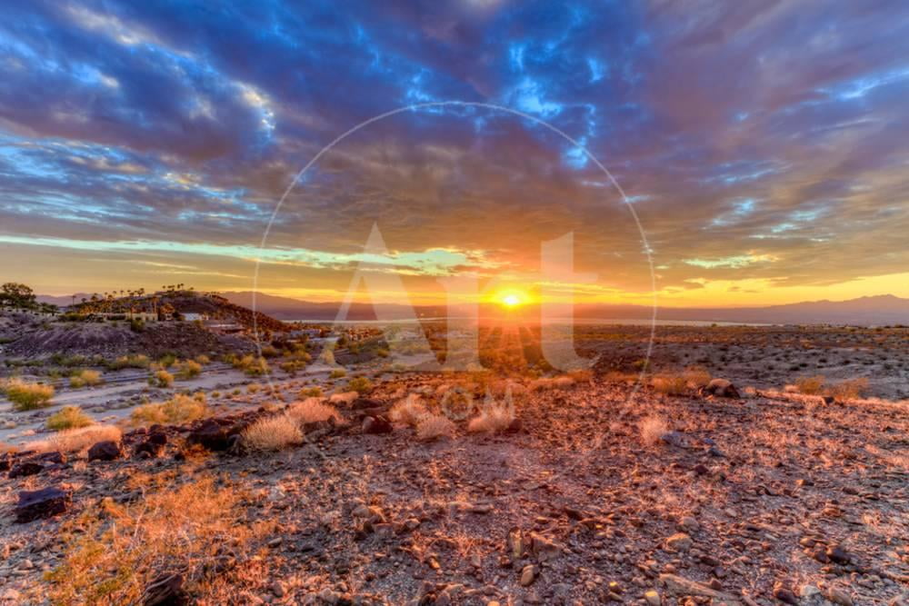 Arizona, Lake Havasu City Sunset on Desert, Scenic Unframed ...