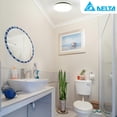 breez Delta Integrity 100 CFM Exhaust Bath Fan, LED Edge-Lit Flat Round ...