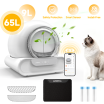 LeloPets D1 Self‑Cleaning Cat Litter Box, App Control, Auto Safety ...