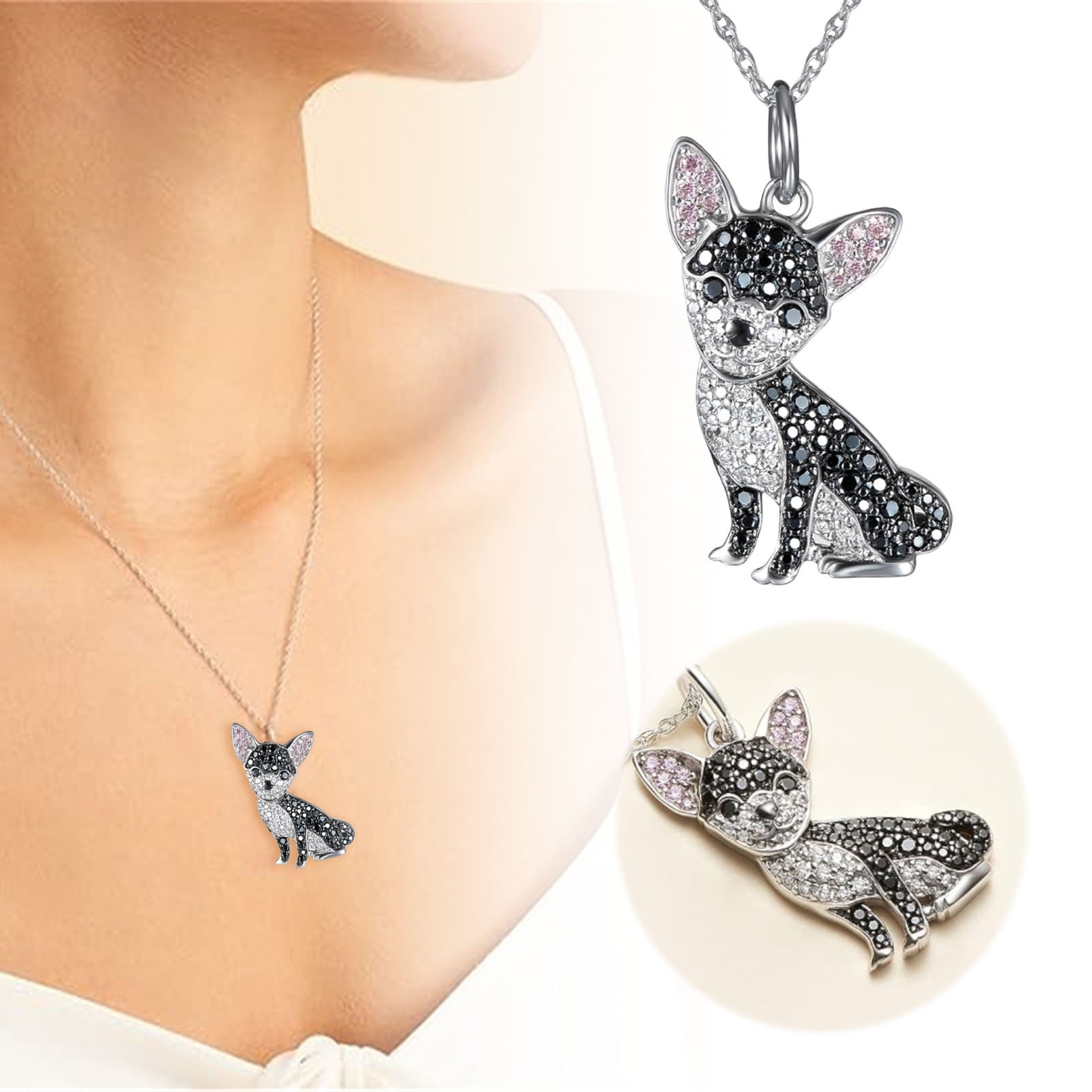 Click here for Hhsfeifuuu Black Chihuahua Dog Pendant Necklace Al... prices