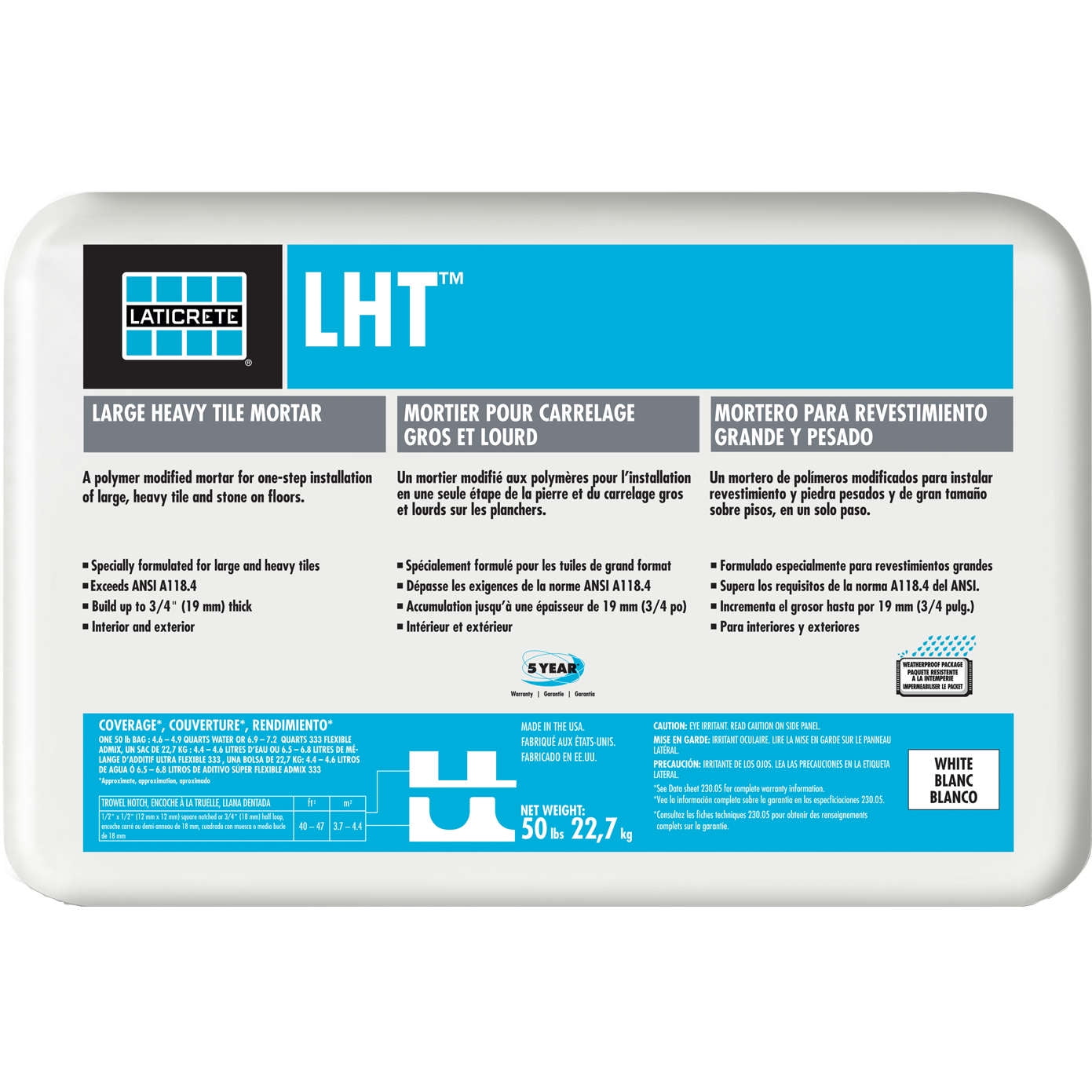 Laticrete LHT Large Heavy Tile Mortar (50 Pound Bag) - Walmart.com