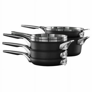 Calphalon Premier Space-Saving Stackable Pots, 10-Piece Hard-Anodized Nonstick Cookware Set ...