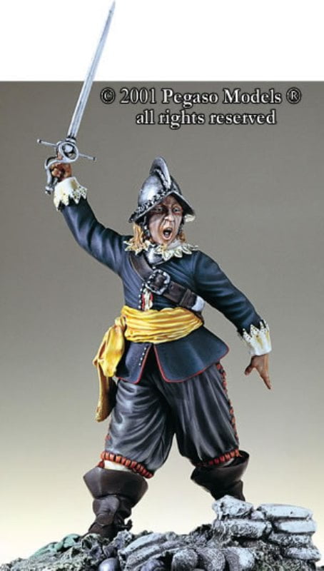 Pegaso Models 90mm English Civil War Officer XVII c. White Metal Kit ...