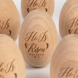 Hyperi Wooden Egg He Is Risen Decor, Easter Decorations For Home ...