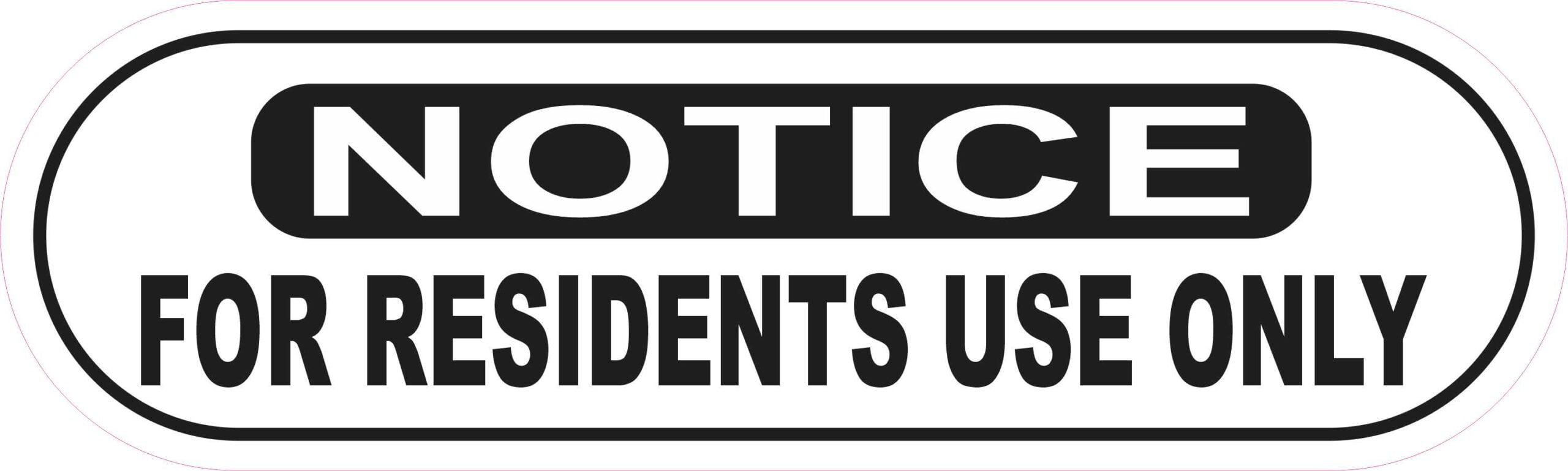 StickerTalk for Residents Use Only Vinyl Sticker, 10 inches x 3 inches ...