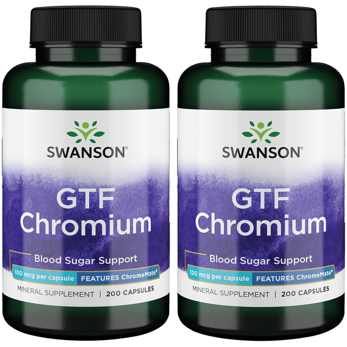 Swanson Gtf Chromium - Features Chromemate 100 mcg 200 Caps 2 Pack ...
