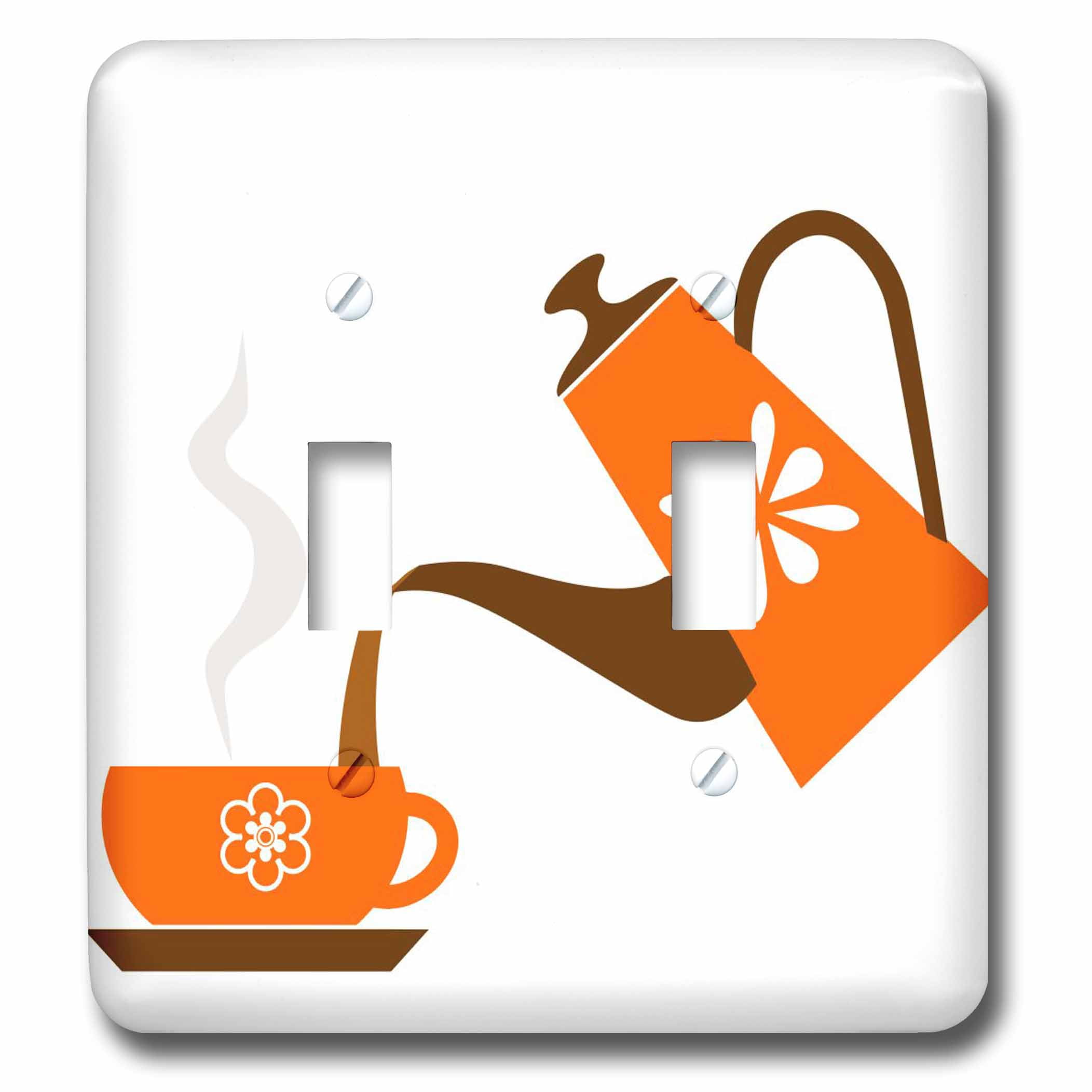 Pouring Coffee in Orange Artwork double toggle switch lsp-165478-2 ...