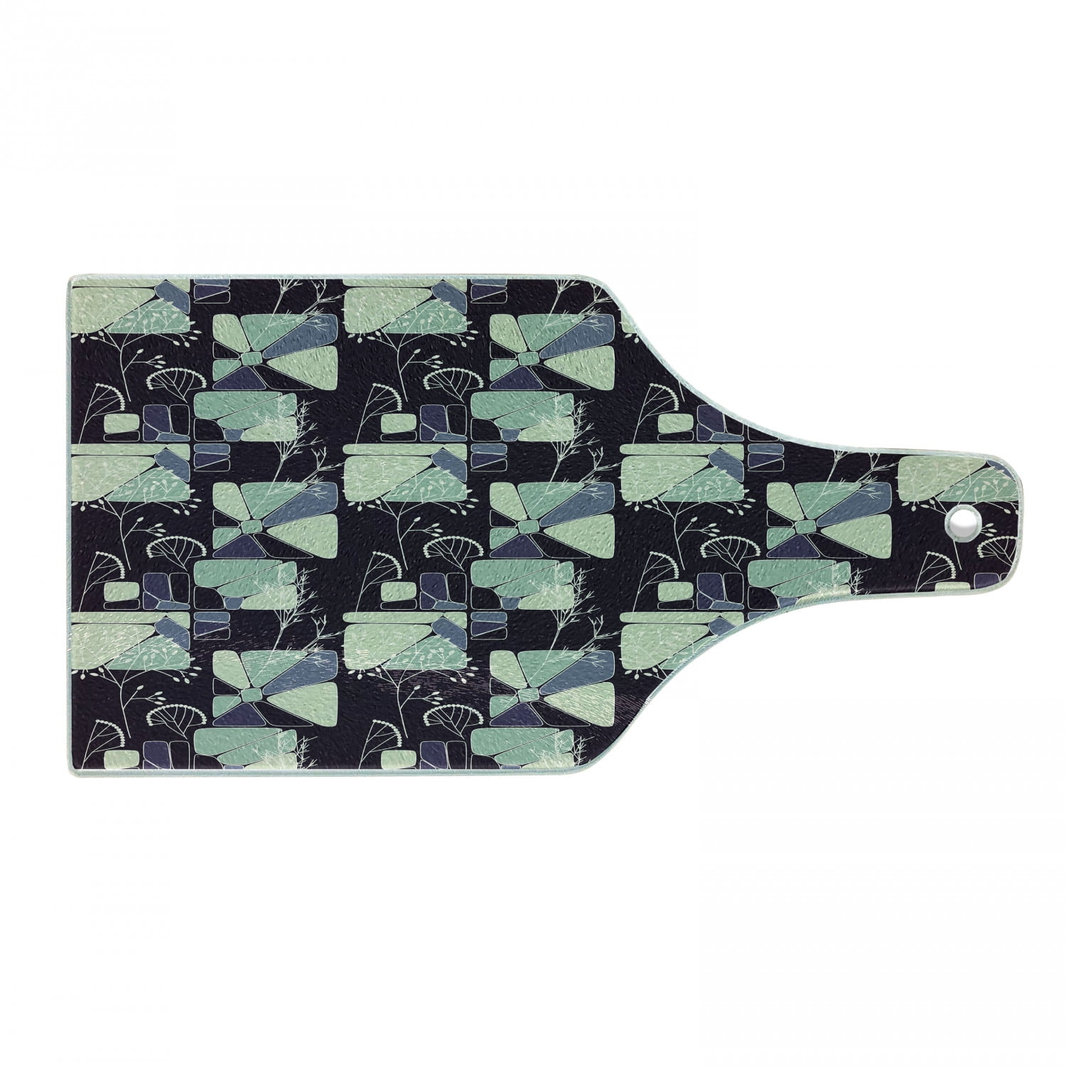 Floral Cutting Board, Geometric Soft Shapes with Flower Silhouettes ...