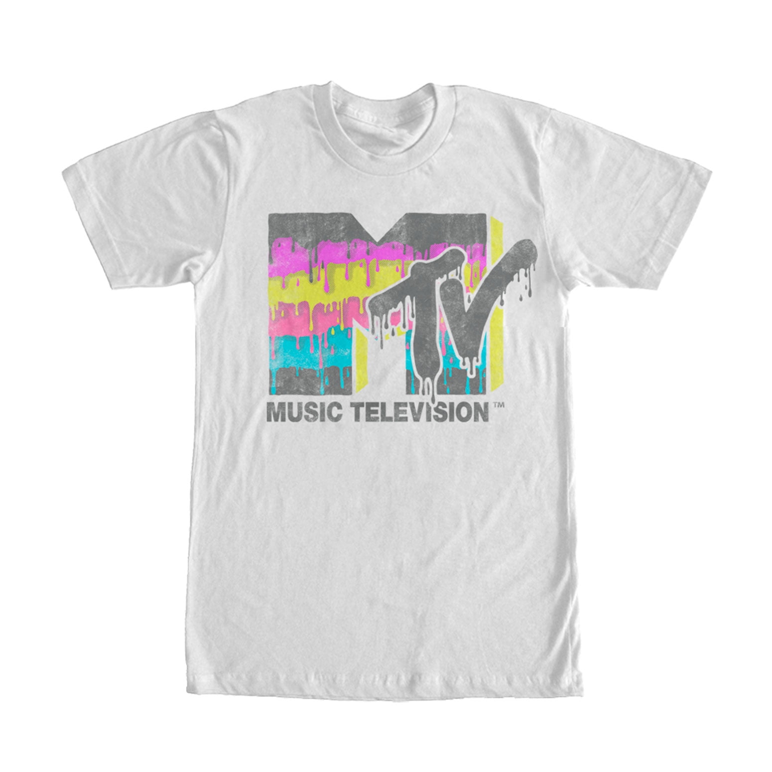 Men's MTV Retro Logo Drip Graphic Tee White Large - Walmart.com