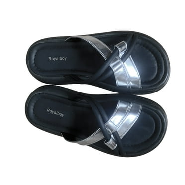Roxoni Women's Comfort Flat Sandals, Summer Casual, Double Buckle ...