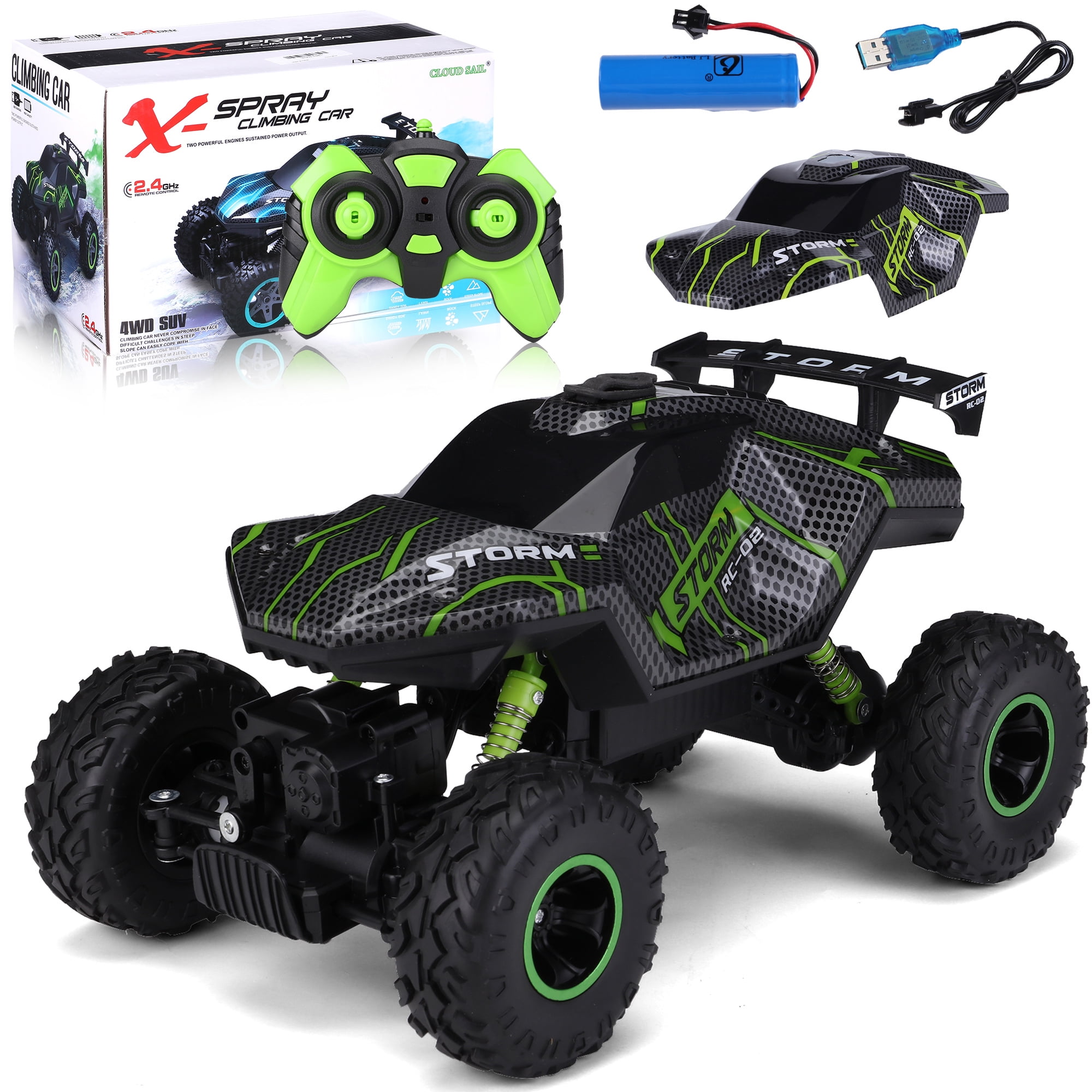 YouLoveIt Off-road Remote Control 4WD High Speed RC Car 1:16 Scale All ...