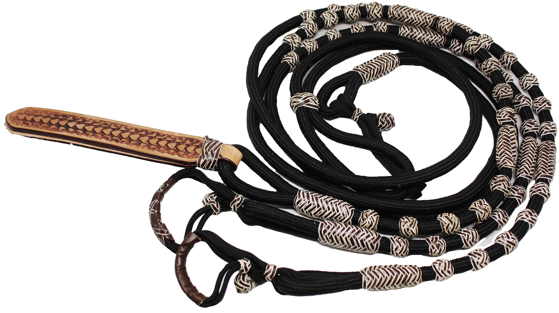 Braided Rawhide Nylon Romel Rommel Western Horse Reins Popper 60757 ...