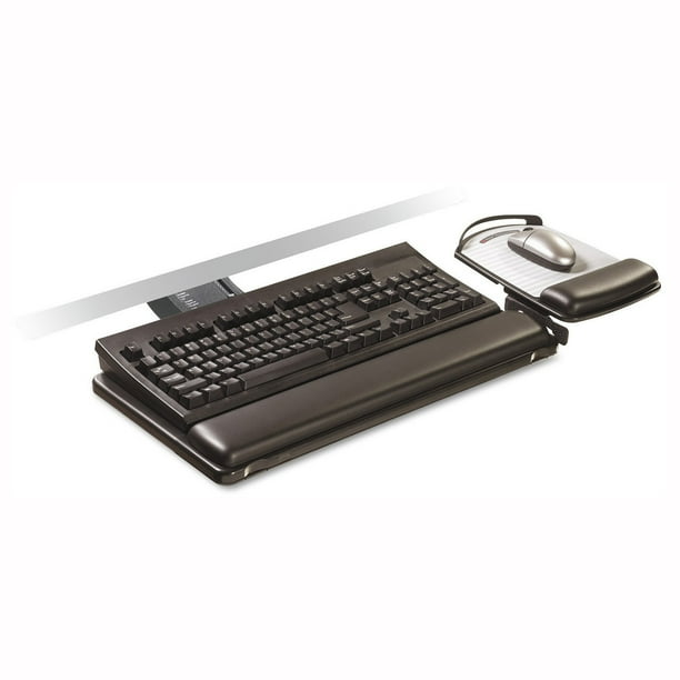 3M Sit/Stand Easy Adjust Keyboard Tray with Adjustable Keyboard and ...