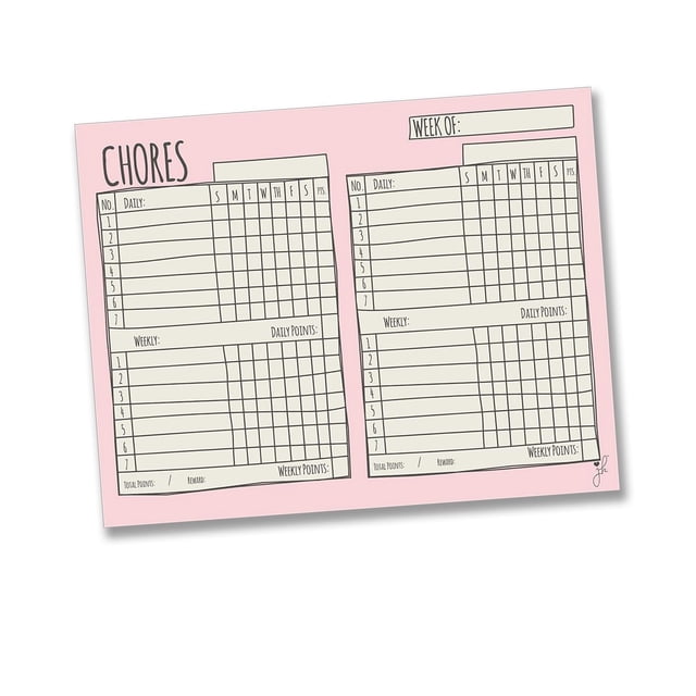 Jennakate Pink Magnetic Multiple Child Behavior Reward Chore Chart ...