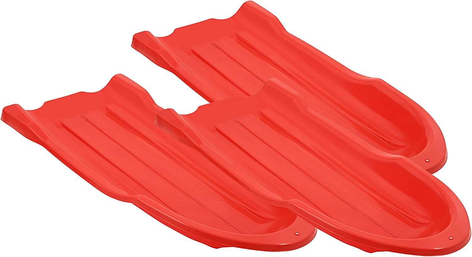 Toboggan Snow Sled for Kids and Adults, 46" Heavy Duty Plastic Open ...