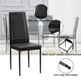 Modern Dining Room Chair Only Set of 4 Small Kitchen Chairs Black Faux ...