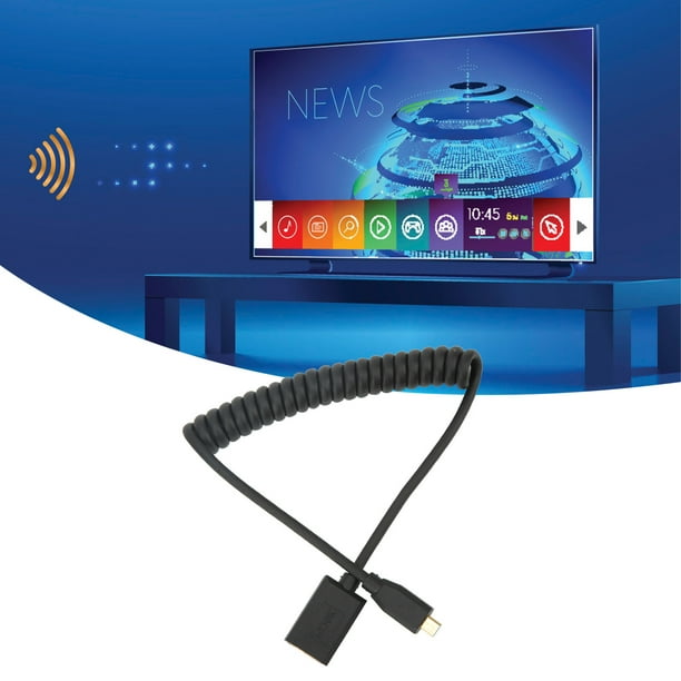 Micro HD To Female Spring Coiled Cable, 8K60Hz Micro HD To HD Coiled ...