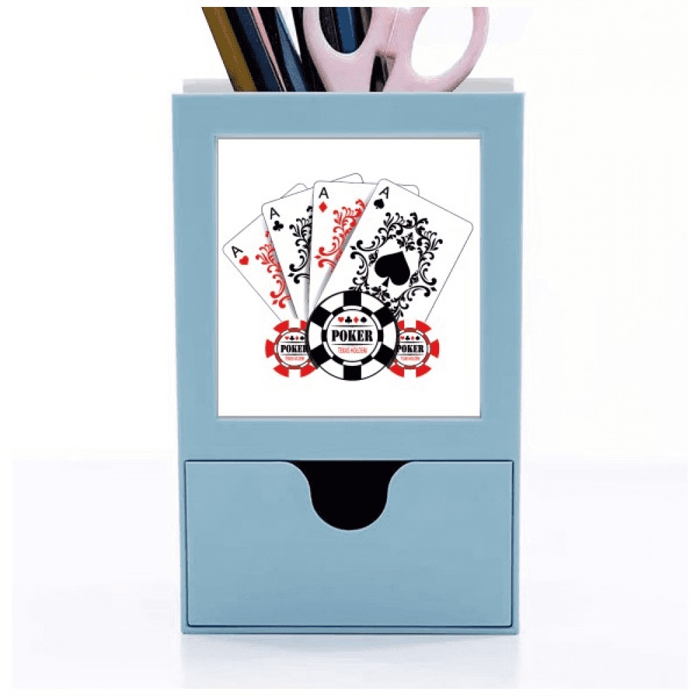 Chips Playing Cards Gambling Utensils Pattern Desk Supplies Organizer ...