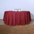 Efavormart 120" Round BLACK/RED Checkered Wholesale Gingham Polyester ...