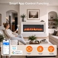 70 Inch Smart Electric Fireplace Insert, Recessed & Wall Mounted ...