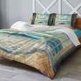 4 Piece Duvet Cover Set Queen, Window Scenery Blue Sky Seaside Ocean ...