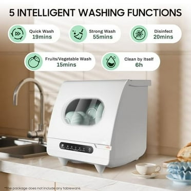 Portable Countertop Dishwasher with 3 Washing Modes, 149℉ High-Temp ...