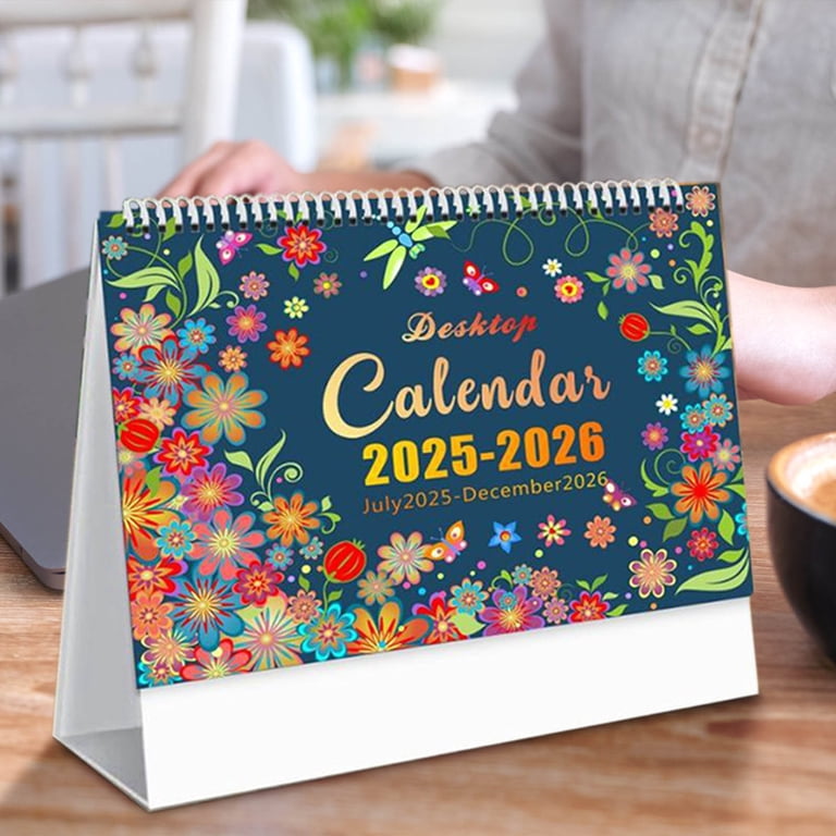 Desk Calendar 2025 2026 Monthly Planner Spiral Bound 2025-2026 Wall ...