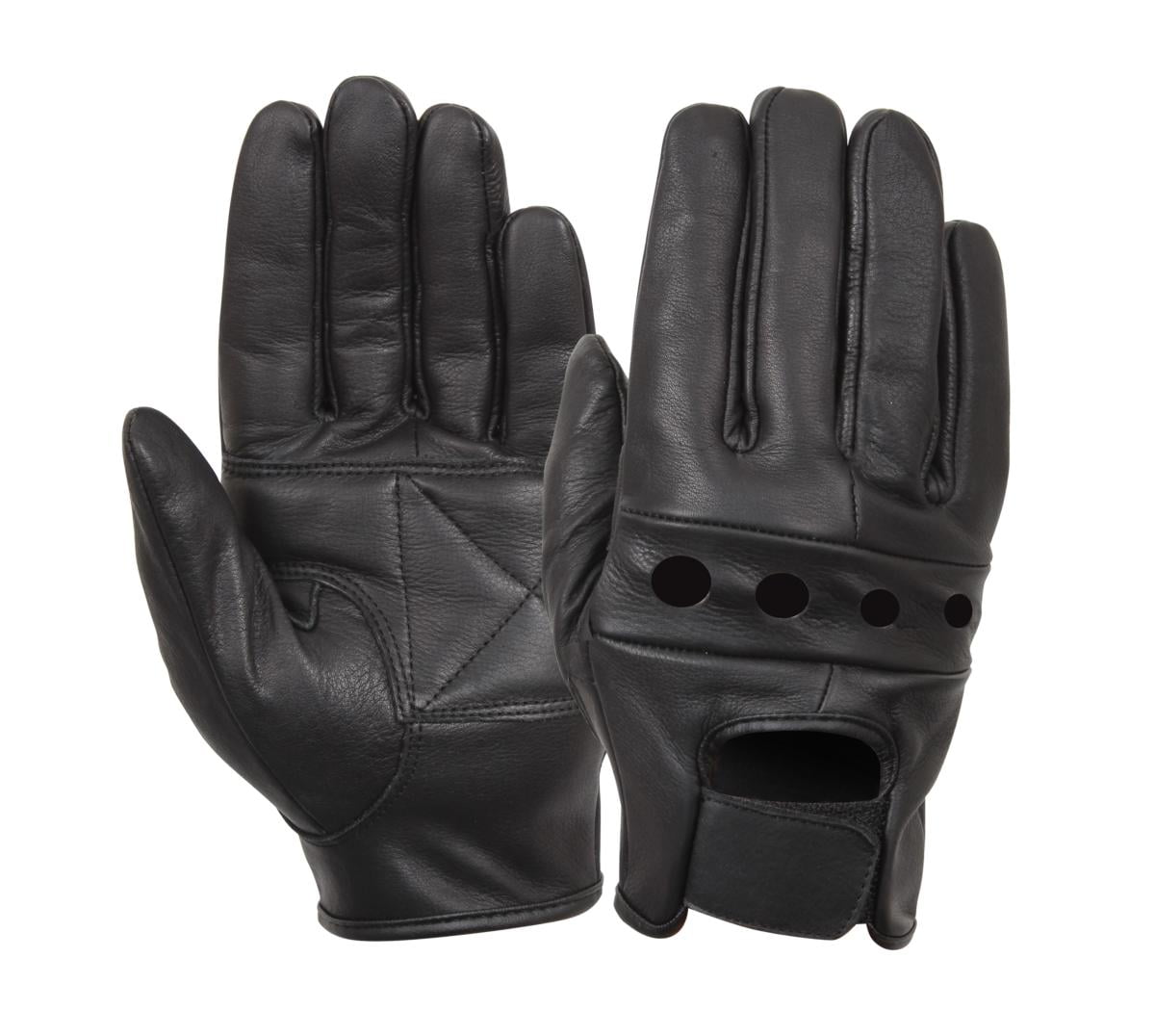 Rothco Black Leather Motorcycle Gloves - Walmart.com