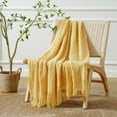 "Battilo Lightweight Geometric Yellow Throw Blanket, Acrylic Decorative ...