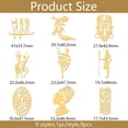 9Pcs Nickel Self-adhesive Picture Stickers Metal Decals Golden Mixed ...