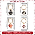 8Pcs 4 Styles Playing Cards & Cat Alloy Enamel Shoe Charms with Spring ...