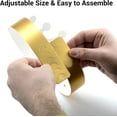 25 Pieces Golden King Crowns Foldable Paper Party Crown Hat Gold Foil ...