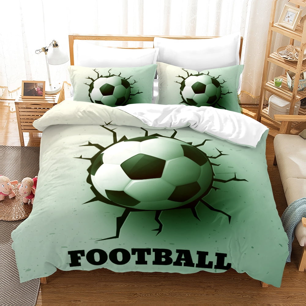3-Piece Twin Bedding Comforter Sets Football Sports Pattern for Kids ...
