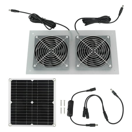 15W Solar Panel Powered Fan Efficient Solar Powered Dual Fan Kits for ...
