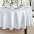 Newbridge Portofino Scalloped Damask Fabric Tablecloth Wrinkle and ...