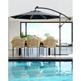 10FT Solar-Powered Cantilever Umbrella with Cross Base – Infinite Tilt ...