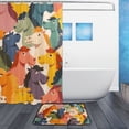 Color Horses Pattern Bathroom Accessory Sets Waterproof Shower Curtain ...